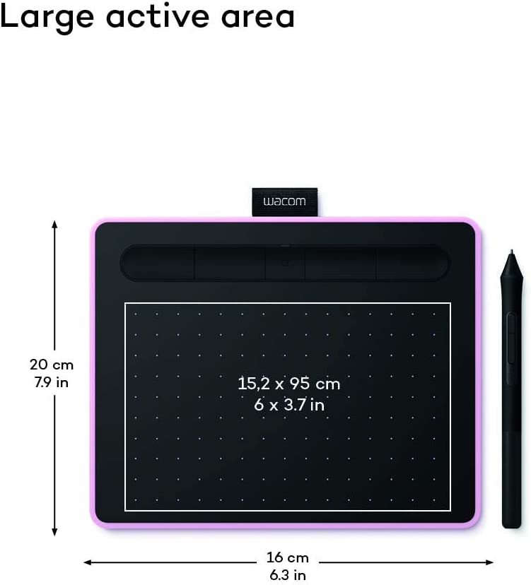 Wacom Intuos S Bluetooth Pen Tablet, Wireless Graphic Tablet, Berry ...